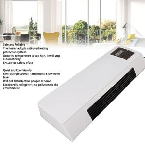 Wall Mount Air Conditioners, Dual Use Mini Air Cooling Heating Fan for Bedroom, Remote Control Mini Air Conditioner Air Curtain, Indoor Over Door Fan for Bathroom (Without Print)