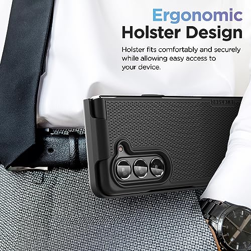 Encased DuraClip Series Samsung Galaxy Z Fold 5 Case with Belt Clip Holster, Black (2023 Release)