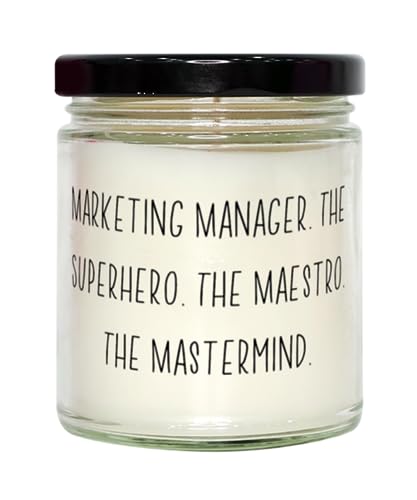 Funny Marketing Manager Scent Candle, Marketing Manager. The Superhero., Present for Men Women, Sarcastic Gifts from Friends, Love, Birthday, Christmas