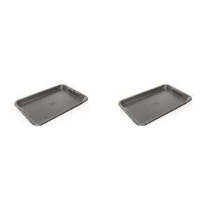 ninja b30015 foodi neverstick premium 10 inch x 15 inch baking sheet, nonstick, oven safe up to 500⁰f, dishwasher safe, grey (pack of 2)