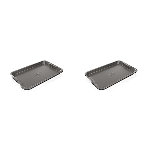 Ninja B30015 Foodi NeverStick Premium 10 inch x 15 inch Baking Sheet, Nonstick, Oven Safe up to 500⁰F, Dishwasher Safe, Grey (Pack of 2)