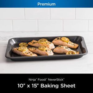 Ninja B30015 Foodi NeverStick Premium 10 inch x 15 inch Baking Sheet, Nonstick, Oven Safe up to 500⁰F, Dishwasher Safe, Grey (Pack of 2)