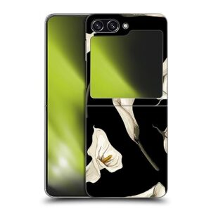 head case designs officially licensed haroulita white flower gorgeous dark flowers hard back case compatible with samsung galaxy z flip5