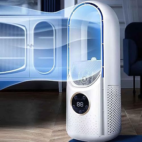 Portable Air Conditioner Leafless Fan - Air Cooler Fan, USB Personal Timing Powerful Electric Fan with 6-Speed,Humidification,Filtering,Cooling for Travel,Household,Office,Bedside,Desk (White)