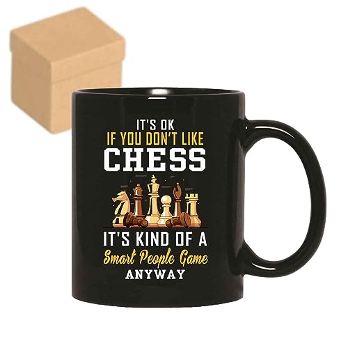 Fun Chess Player Smart People Game Sarcasm Saying Gift for Boyfriend 11oz 15oz Black Coffee Mug