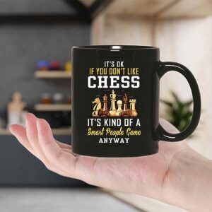 Fun Chess Player Smart People Game Sarcasm Saying Gift for Boyfriend 11oz 15oz Black Coffee Mug