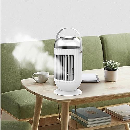 Cooling Fan - 400ml water tank Desktop Quiet Cooling Fan | Personal Ac 3 powerful speeds, 3 colors ambient light, Quiet Mini Air Conditioner for Room,Office,Desk,Camping,Bedroom