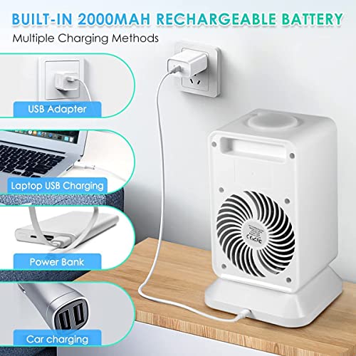 ValbEl Air Conditioners, 3-IN-1 Evaporative Personal Air Cooler Humidifier with Adjustable Angles w/3 Speeds, 350ML Mini Personal Air Conditioner Fan, USB Quiet Air Cooler for Room Office Desk Quiet