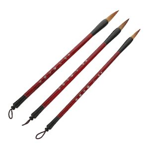 coheali 3pcs langhao writing brush japanese stationery set calligraphy pen set portable brush chinese calligraphy painting brushes wolf bamboo brushes set calligraphy ink wood wooden japan