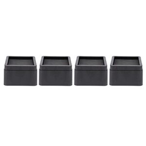 syrisora 4pcs durable stackable bed risers black square 2 furniture legs floor feet protectors