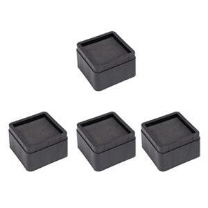 Syrisora 4PCS Durable Stackable Bed Risers Black Square 2 Furniture Legs Floor Feet Protectors