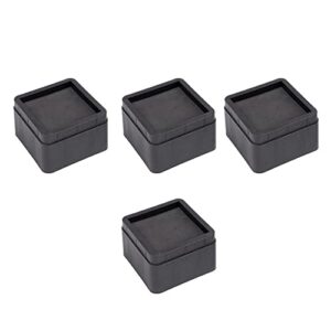 Syrisora 4PCS Durable Stackable Bed Risers Black Square 2 Furniture Legs Floor Feet Protectors