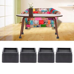 Syrisora 4PCS Durable Stackable Bed Risers Black Square 2 Furniture Legs Floor Feet Protectors