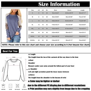 Sexy Tops for Women Fall Women's Long Sleeve Top Fall and Winter Fashion Leopard Print Striped Print Round Neck Shirt Loose Casual Watermelon Red XL