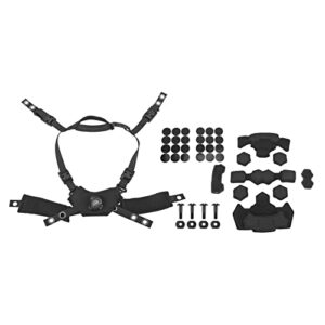 Airshi Helmet Dial Suspension System Chin Strap, Adjustable 24 Hook and Fasteners Helmet Padding Kit Soft for Outdoor (Black Sponge)