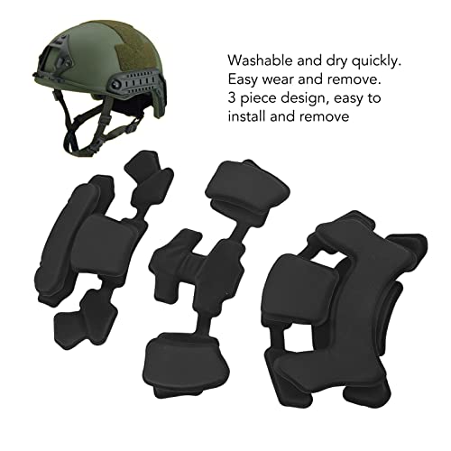 Airshi Helmet Dial Suspension System Chin Strap, Soft Portable Size Helmet Padding Kit Comfortable for MICH for Wendy (Black Sponge)