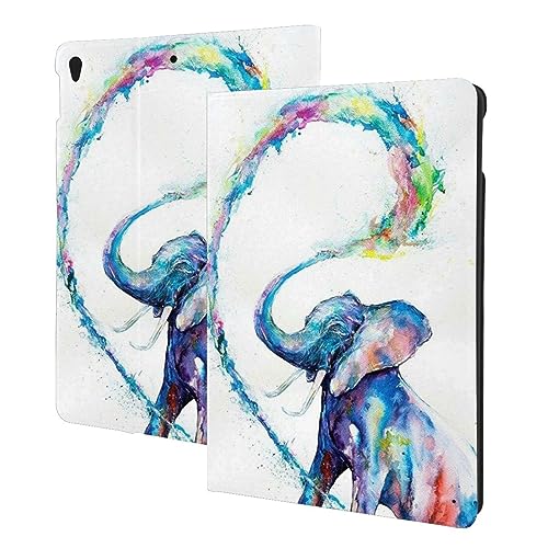 Rainbow Elephant Case Fit for IPad Air 3 Pro 10.5 Inch Case with Auto Sleep/Wake Ultra Slim Lightweight Stand Leather Cases