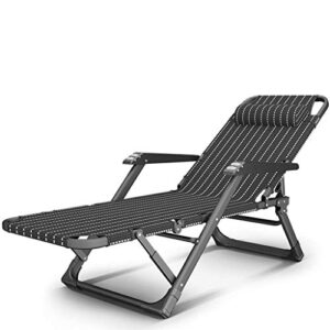 sikrea office desk chair office chair folding garden deck chair sun lounger, beach recliner balcony outdoor sunloungers, adjustable backrest teslin fabric iron alloy tube frame