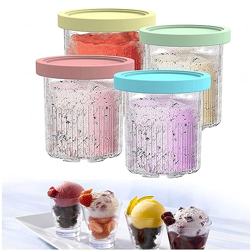 VRINO Creami Deluxe Pints, for Ninja Kitchen Creami,24 OZ Ice Cream Containers Reusable,Leaf-Proof for NC500 NC501 Series Ice Cream Maker