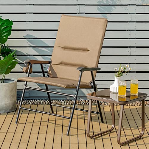 Office Chair Gaming Chair Computer Chair Patio upholstered Folding Portable Chair Camping Dining Outdoor Beach Chair Brown