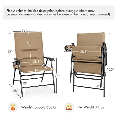 Office Chair Gaming Chair Computer Chair Patio upholstered Folding Portable Chair Camping Dining Outdoor Beach Chair Brown