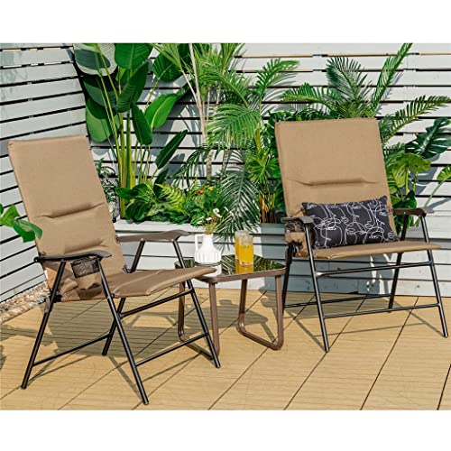 Office Chair Gaming Chair Computer Chair Patio upholstered Folding Portable Chair Camping Dining Outdoor Beach Chair Brown