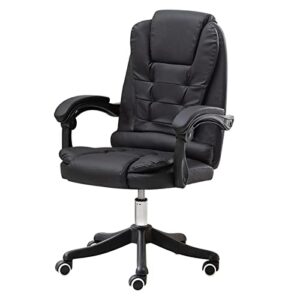 office chair gaming chair computer chair boss chair office chair ergonomic soft and comfortable office home computer chair fixed arm swivel chair (color : black, size : one size)