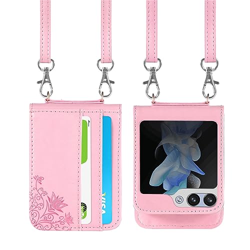 protective filp case Galaxy Z Flip 5 Wallet Case with Card Holder, Compatible Samsung Galaxy Z Flip 5 Case, Galaxy Z Flip 5 Case with Detachable Strap Crossbody Pocket Kickstand for Women nonmetallic