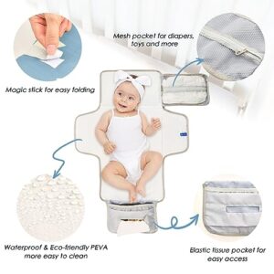 Bulletgxll Cartoon Star Blue Portable Diaper Changing Pad Waterproof Changing Pad with Baby Tissue Pocket and Magic Stick for Newborn Baby.