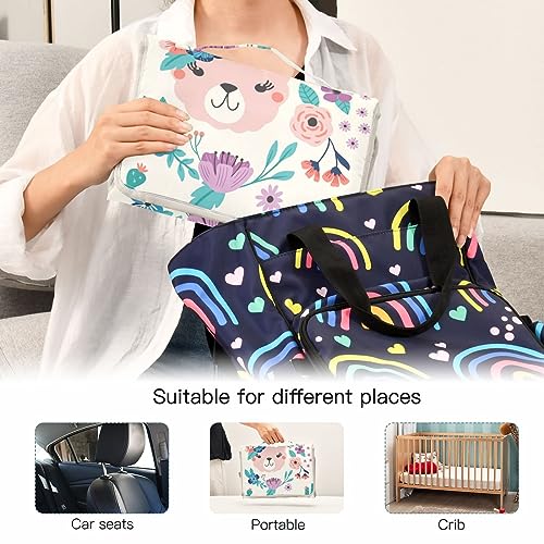 Bulletgxll Llama Cactus Portable Diaper Changing Pad Waterproof Changing Pad with Baby Tissue Pocket and Magic Stick for Newborn Baby.