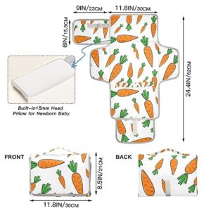 Bulletgxll Carrot Portable Diaper Changing Pad Waterproof Changing Pad with Baby Tissue Pocket and Magic Stick for Newborn Baby.