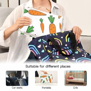 Bulletgxll Carrot Portable Diaper Changing Pad Waterproof Changing Pad with Baby Tissue Pocket and Magic Stick for Newborn Baby.