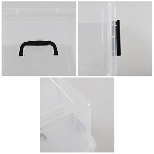 Joyeen 18 Liters Stoage box with lid, Clear Plastic Storage Bin Totes Set of 6