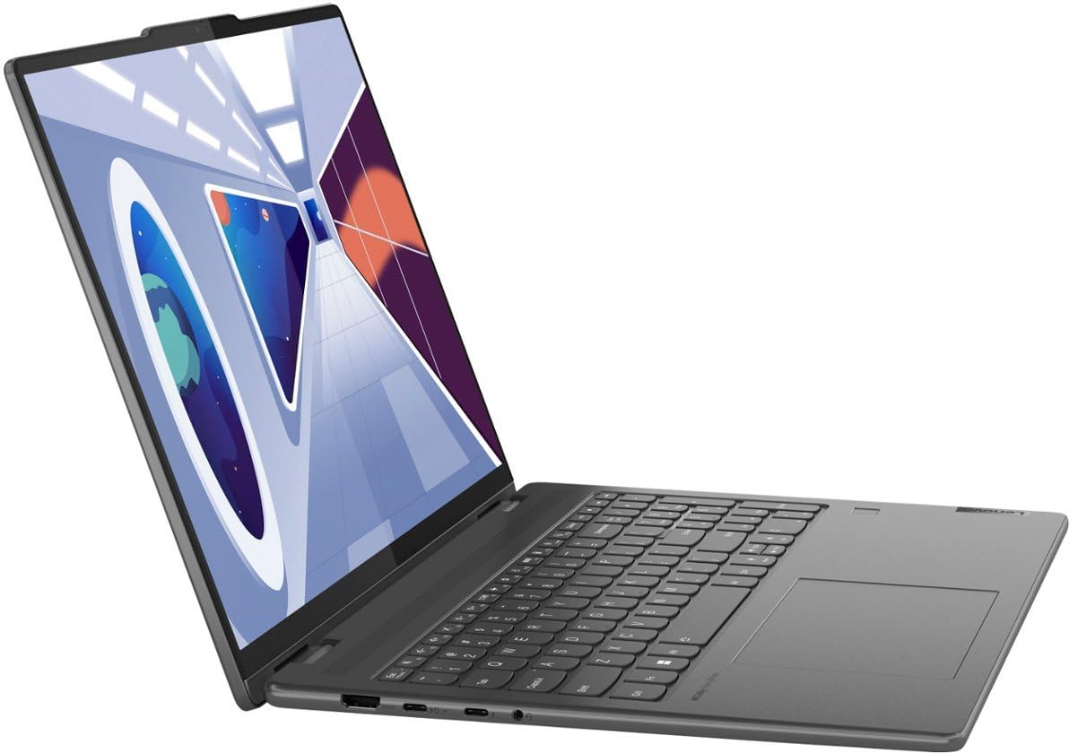 Lenovo Yoga 7 82YN 2023 Laptop ~ 16" 1920x1200 60Hz IPS Touch ~ Intel Core i7-1355U ~ 16GB LPDDR5~1TB M.2 NVMe ~ Backlit Keyboard with Fingerprint ~ Thunderbolt 4 ~ Windows 10 Pro ~ Storm Grey