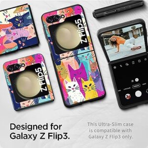 for Samsung Galaxy Z Flip 5 Case Galaxy Z Flip 5 Phone Case for Women Girls Ultra Thin Shell Hard PC Flip Cover Lightweight Protective Case for Samsung Z Flip 5 5G 2023,Colorful Cats