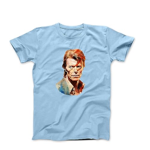 Bowie Graphic Portrait T-Shirt (3X-Large, Light Blue)