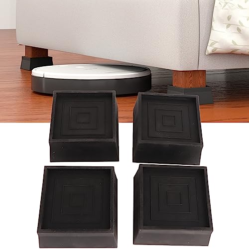 jerss Furniture Riser TPU Lift Square Furniture Pad Mute Foot Pad for Bed Foot Booster Pad Black Stackable Furniture Bed Risers