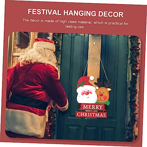 Artibetter 1pc Christmas Door Plate Pendant Halloween Decor Halloween Home Decor Christmas Decor Christmas Hanging Wood Christmas Door Sign Wooden Christmas Ornament Red Festival Pendant Prop