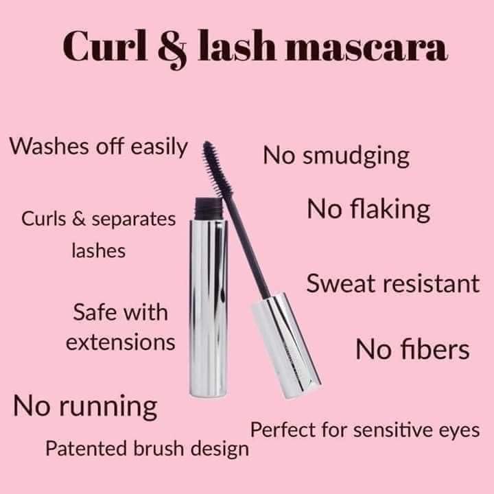 Lash Curling Mascara, Lengthening Mascara, Lash & Curl Mascara, Strengthening Mascara, No Clump Mascara, Curled Wand Mascara