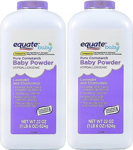 Pure Cornstarch Baby Powder with Lavender and Chamomile (22 oz - 2 Pack)