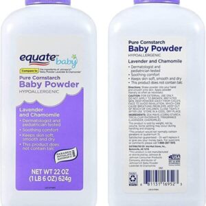 Pure Cornstarch Baby Powder with Lavender and Chamomile (22 oz - 2 Pack)