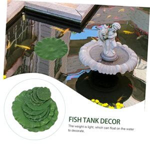 Abaodam 10pcs Fish Tank Simulated Lotus Leaf Faux Greenery artificiales para Faux Plants Fish Pond Leaves Decoration Pond Lilly pad Floating Water Lily Fish Tank Ornament