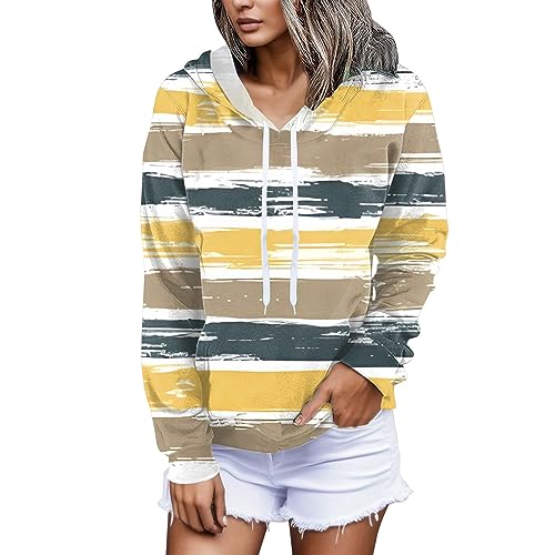 Wdgfv Yellow Sweatshirt Embroidery Kit Plus Size Sweatshirt Dress Pullover Kimonos Casual Zip Up Hoodies Y2K Fall Clothes Vintage Sweaters Halloween Sweatshirt Christmas Shirts X-Large