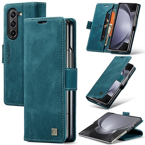 phone flip case Wallet Case Compatible with Samsung Galaxy Z Fold 5,Retro Real Cowhide Leather Folio Flip Wallet Magnetic Slim Phone Cover|Card Holder, Anti-Drop,Full Protection phone cover ( Color :