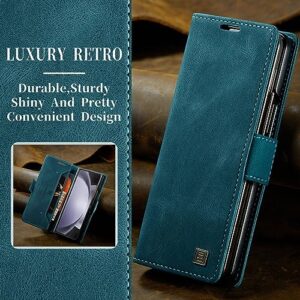 phone flip case Wallet Case Compatible with Samsung Galaxy Z Fold 5,Retro Real Cowhide Leather Folio Flip Wallet Magnetic Slim Phone Cover|Card Holder, Anti-Drop,Full Protection phone cover ( Color :