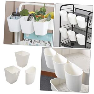 NOLITOY 3PCS wall mounted trash storage cart props wall mounted planters hanging containers for plants portable dolly small stand multi-purpose hanging barrel hanging storage basket bucket