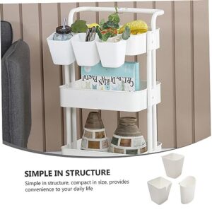 NOLITOY 3PCS wall mounted trash storage cart props wall mounted planters hanging containers for plants portable dolly small stand multi-purpose hanging barrel hanging storage basket bucket