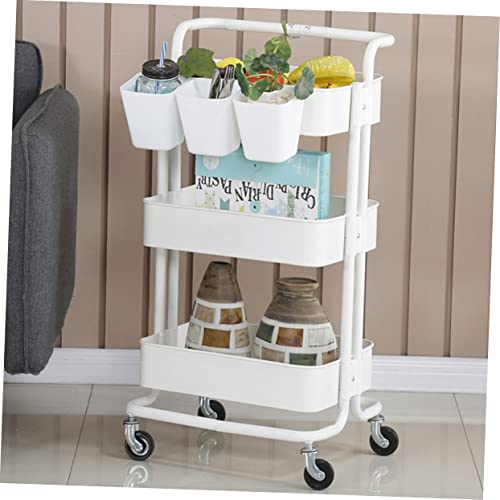 NOLITOY 3PCS wall mounted trash storage cart props wall mounted planters hanging containers for plants portable dolly small stand multi-purpose hanging barrel hanging storage basket bucket