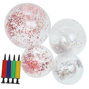 bestoyard 1 set inflatable beach ball pool ball beach pool toys ball inflator summer toys beach balls in bulk beach toy inflatable glitter ball water inflatable ball funny beach ball