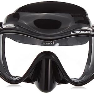 Cressi F One Frameless Scuba Snorkel Mask, Silicone Skirt for Scuba Diving and Snorkeling Dive Mask - Schwarz & Supernova Dry, Black/Black